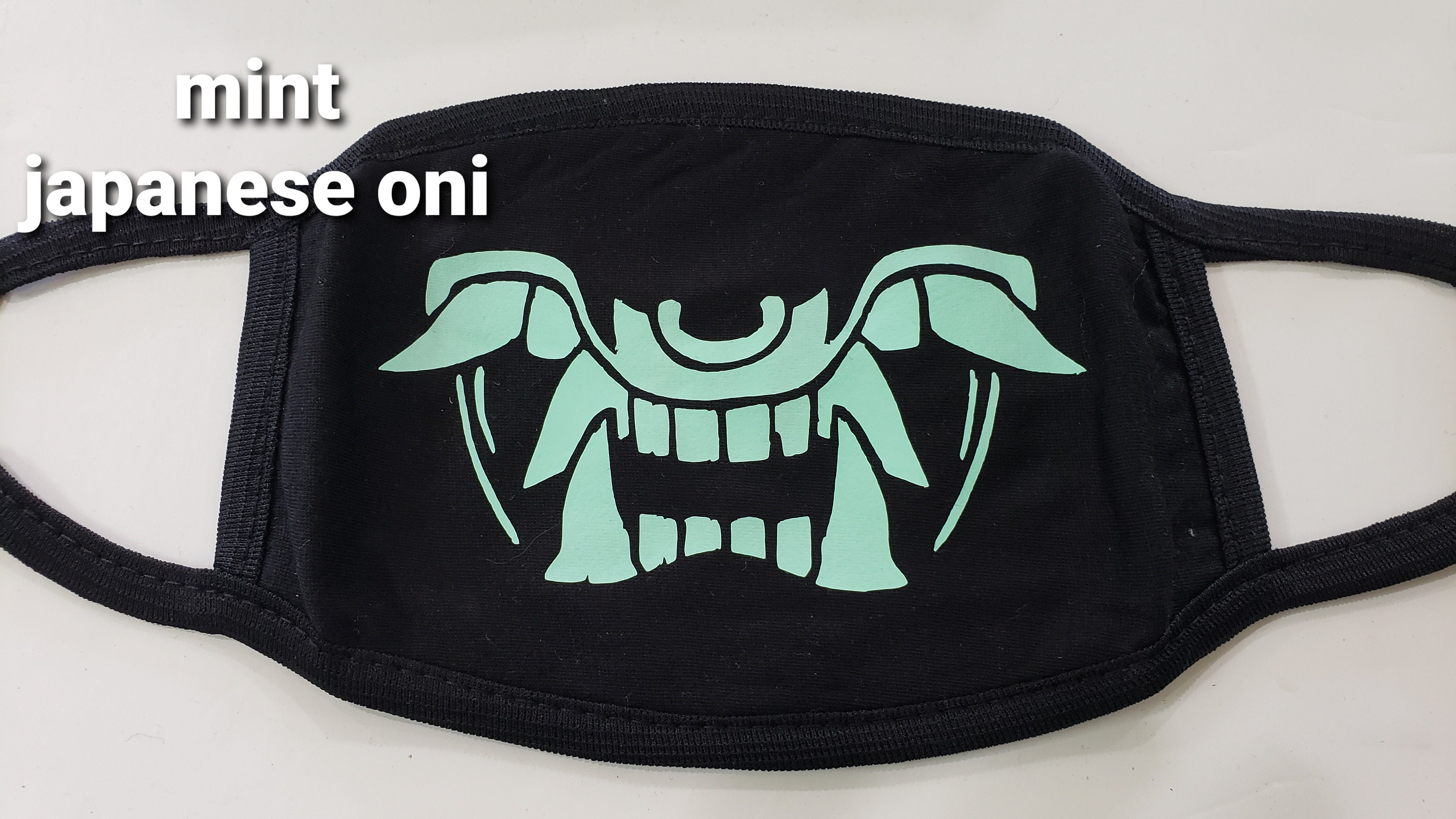 Japanese Oni Yokai Teeth Mouth Face Mask - Etsy