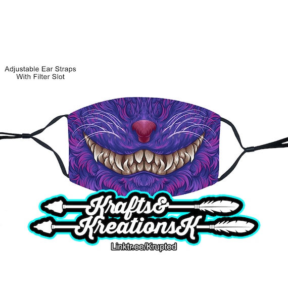 Cheshire Cat Smile Mouth Face Mask Black Rave Costume Mask | Etsy