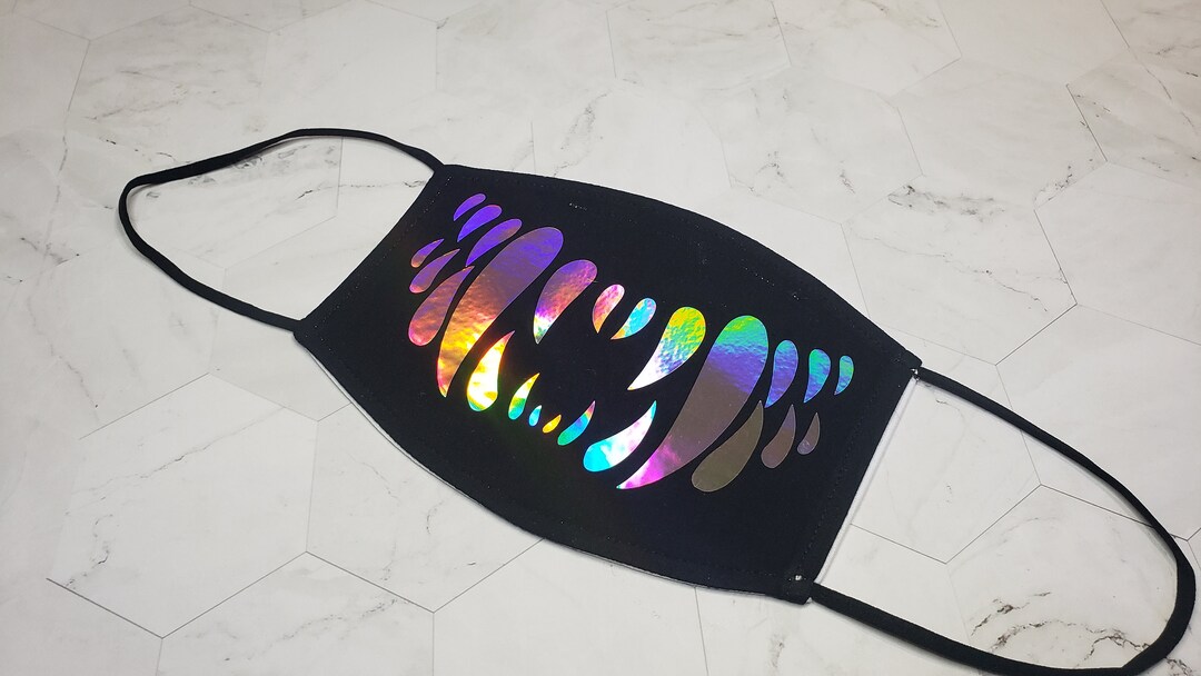 Alien Predator Fang Teeth Mouth Face Mask | Black Rave Costume Mask ...