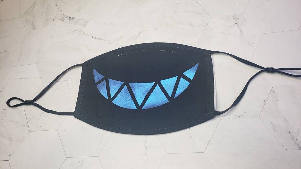Toothy Grin Rave Face Mask: Adjustable Costume Mask With Filter Slot - Etsy