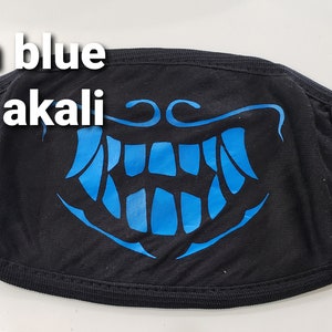 K/DA Akali Inspired Mouth Face Mask | Black Rave Costume Mask ...