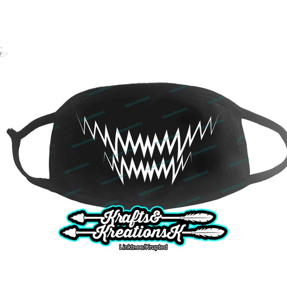 Zig Zag Teeth Mouth Face Mask | Etsy