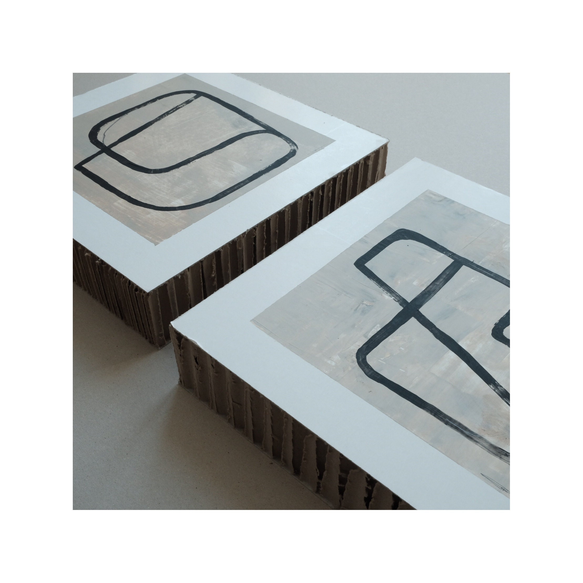 Shapes 9 acrylic on Cardboard Board minimalist, Geometric Painting ...