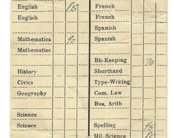 Vintage Report Card - Etsy
