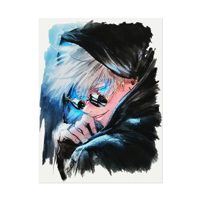 Gojo Satoru Vibe Textured Watercolor Matte Prints - Etsy