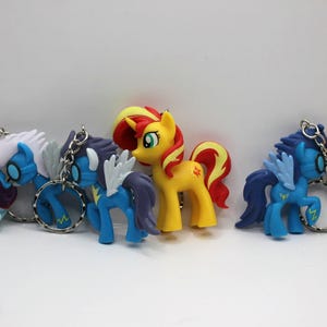 G4 MLP Wonderbolts Ponies, Sunset Shimmer Upcycled Minis to Keyrings ...