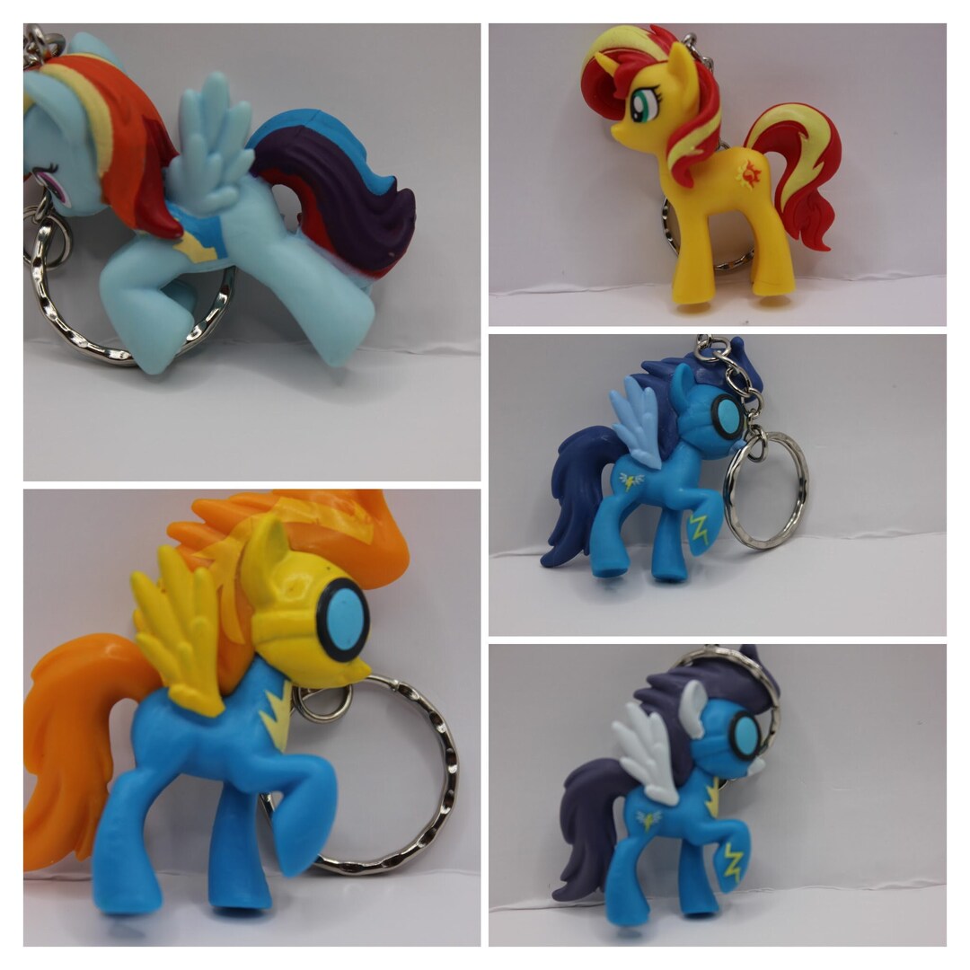 G4 MLP Wonderbolts Ponies, Sunset Shimmer Upcycled Minis to Keyrings ...