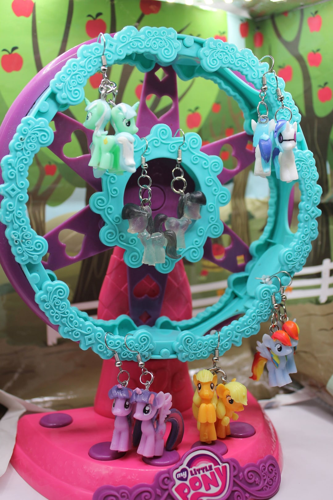 My Little Pony Squishy Pops Upcycled to Drop Earrings DJ Pon 3, Rainbow ...