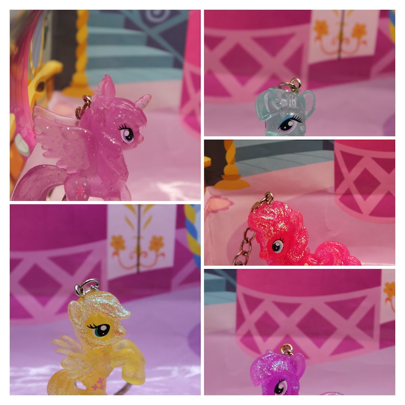 G4 MLP Upcycled Minis to Keyrings/ Bag Charms. Glitter Fluttershy ...