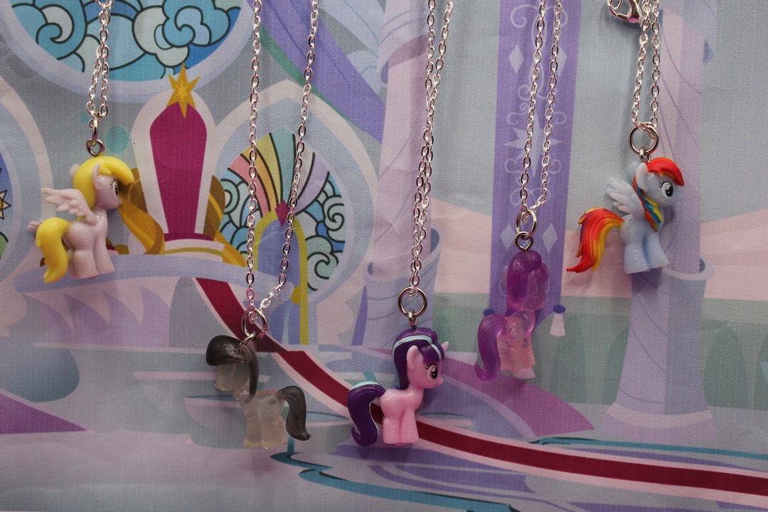 MLP G4 Squishy Pop My Little Pony Upcycled to Necklaces With Short Chains. Derpy Hooves, Octavia ...
