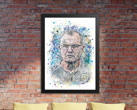 Marcelo Bielsa A3 Football Art Painting Print Leeds Utd - Etsy