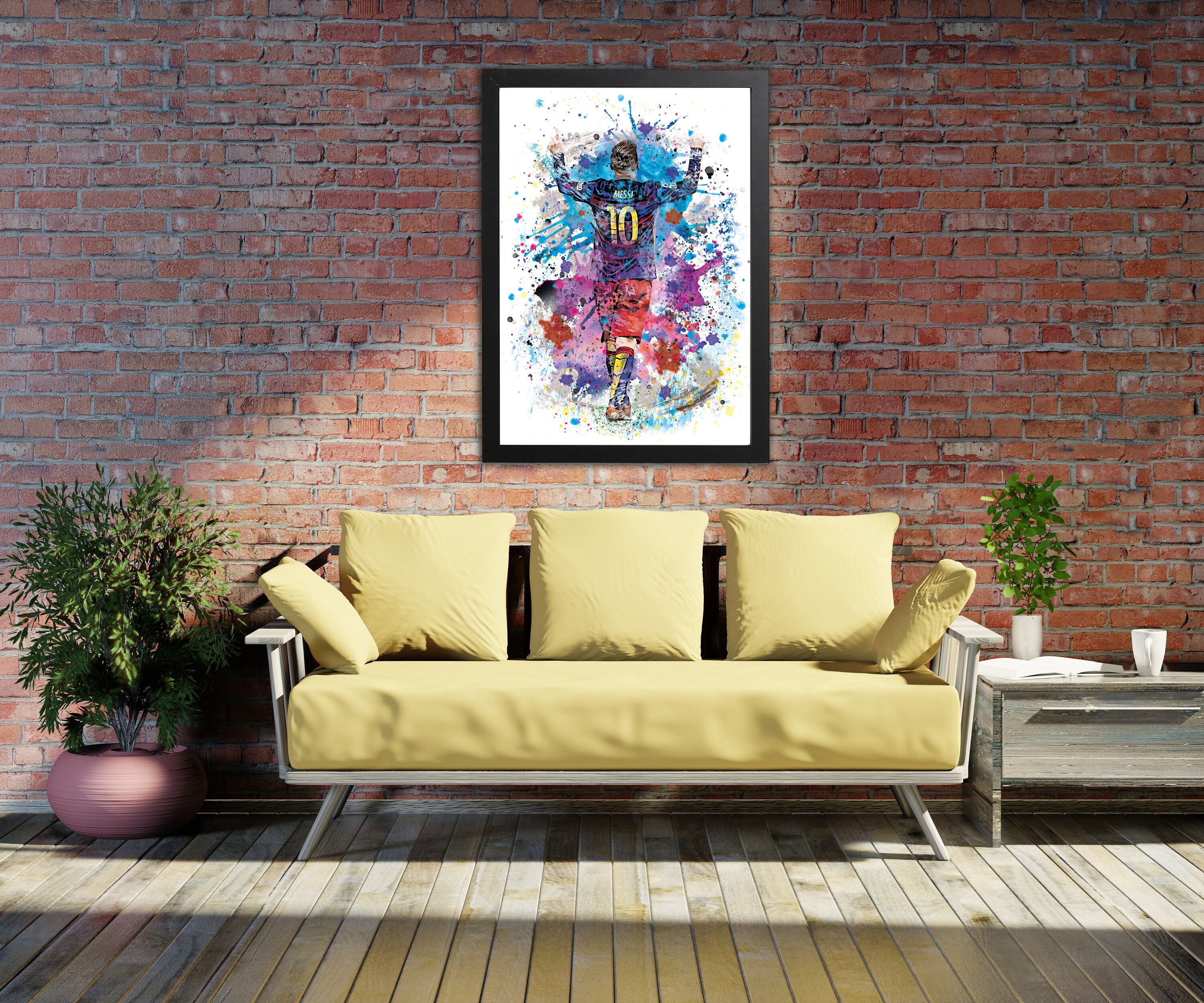 Lionel Messi A3 Football Art Painting Print Barcelona - Etsy Australia
