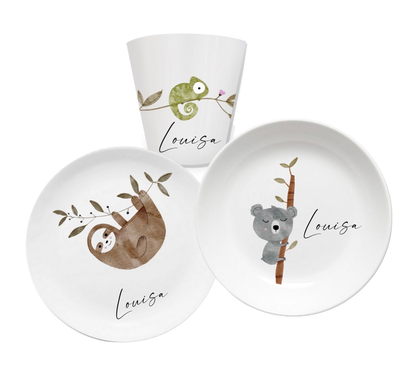 Kindergeschirr Kinderteller mit Namen Geschenk Geburt oder Taufe, Patenkind Geschenk Kleinkind ...