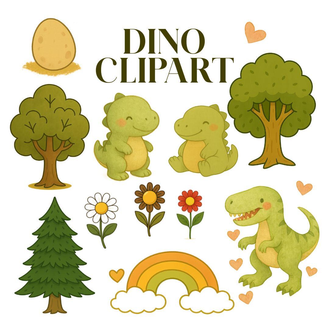 Digital Clipart Set Dino Plotter File – Clipart Set Ideal for Plotting ...