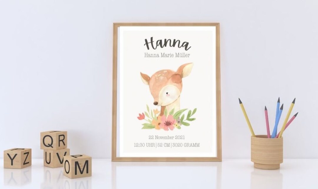 Children's Room Poster Named Name Poster Birth Poster - Etsy