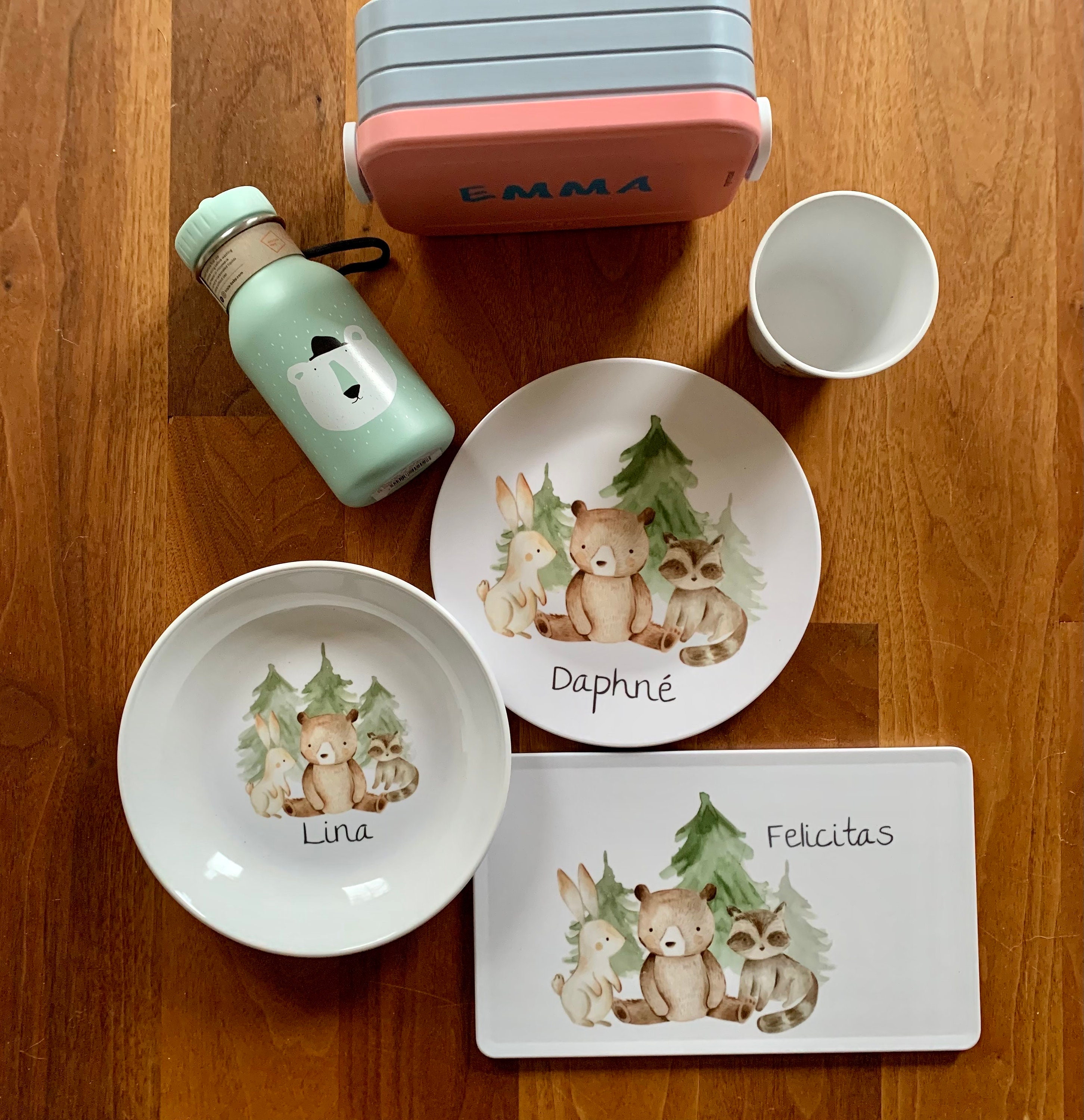 Kindergeschirr Kinderteller mit Namen Geschenk Geburt oder Taufe, Patenkind Geschenk Kleinkind ...