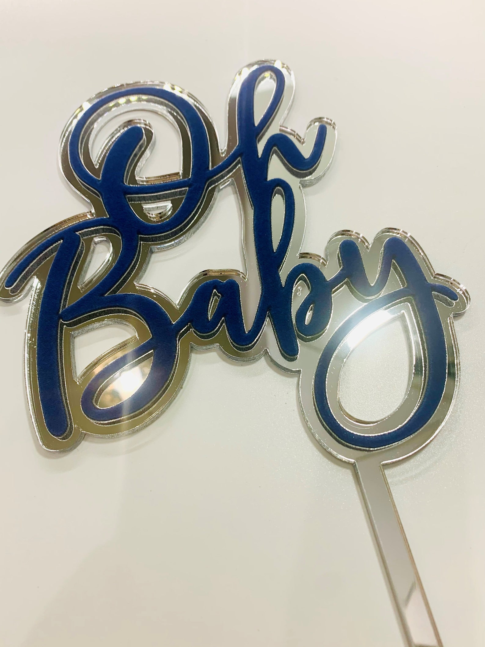 Oh Baby Acrylic and Velvet Cake Topper, Baby Shower Cake Topper, - Etsy