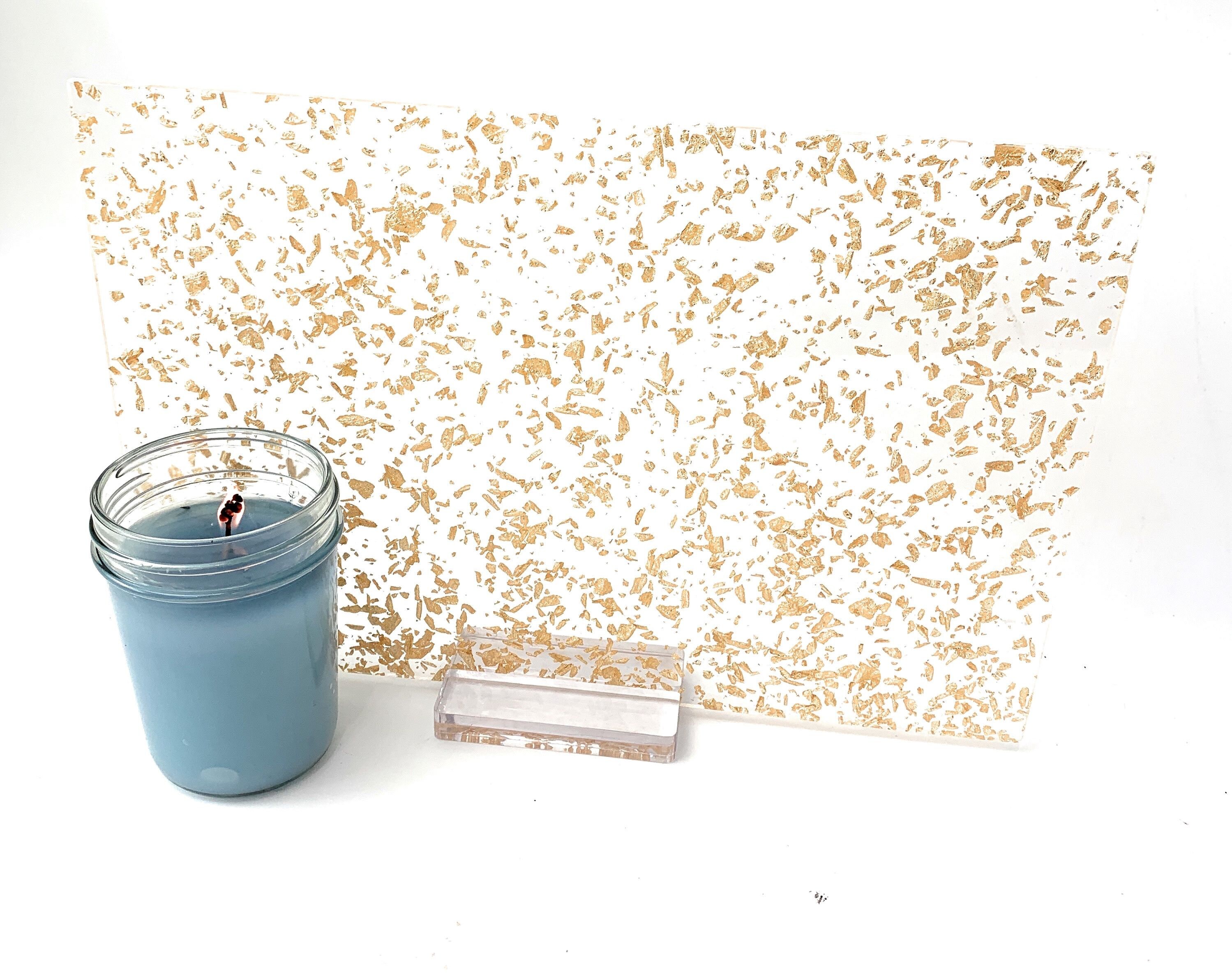 Goldleaf Acrylic Sheet, Clear and Gold Confetti Acrylic Sheet, 12x20 1/ ...