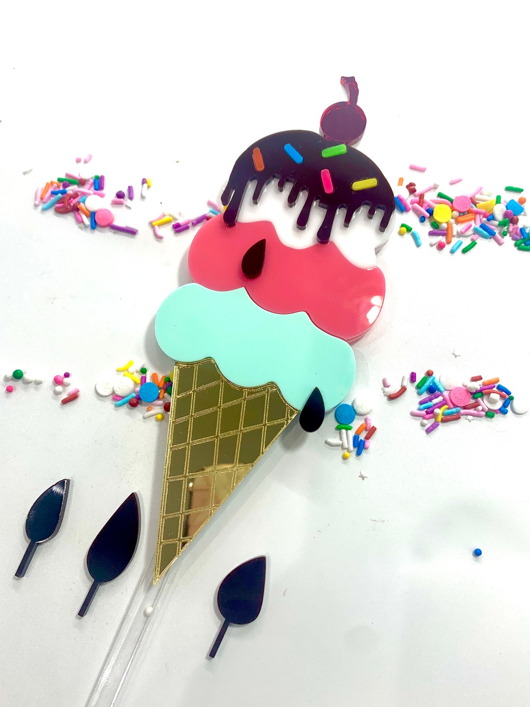 Acrylic Ice Cream Cake Topper - Etsy