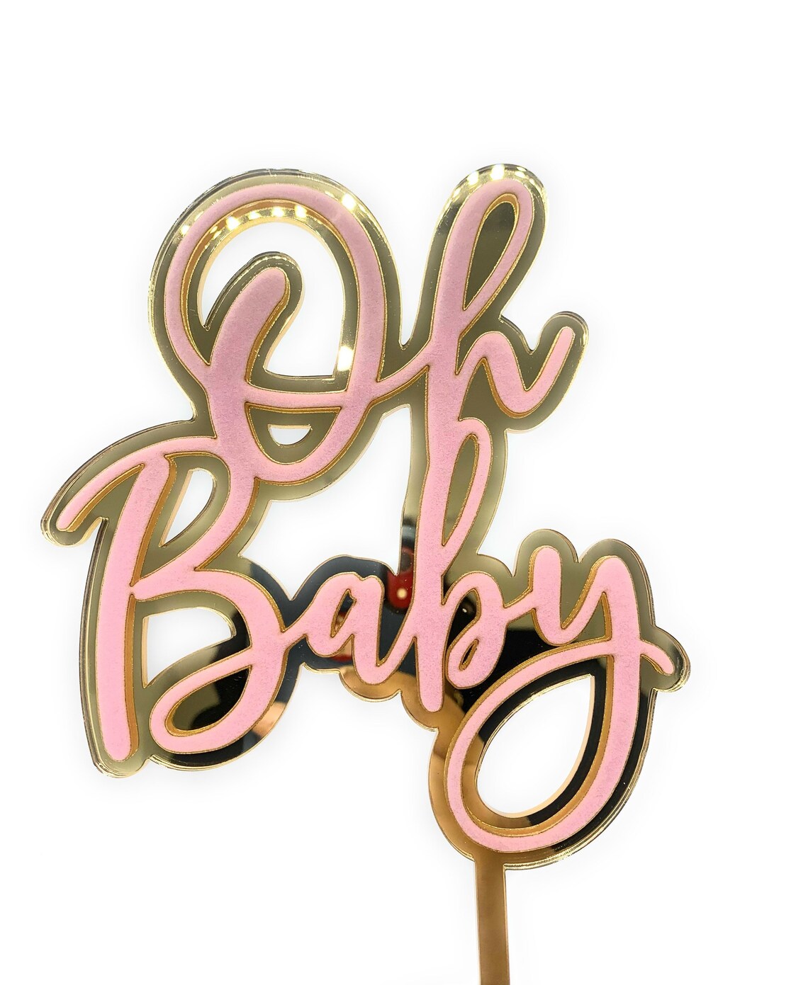 Oh Baby Acrylic and Velvet Cake Topper, Baby Shower Cake Topper, - Etsy