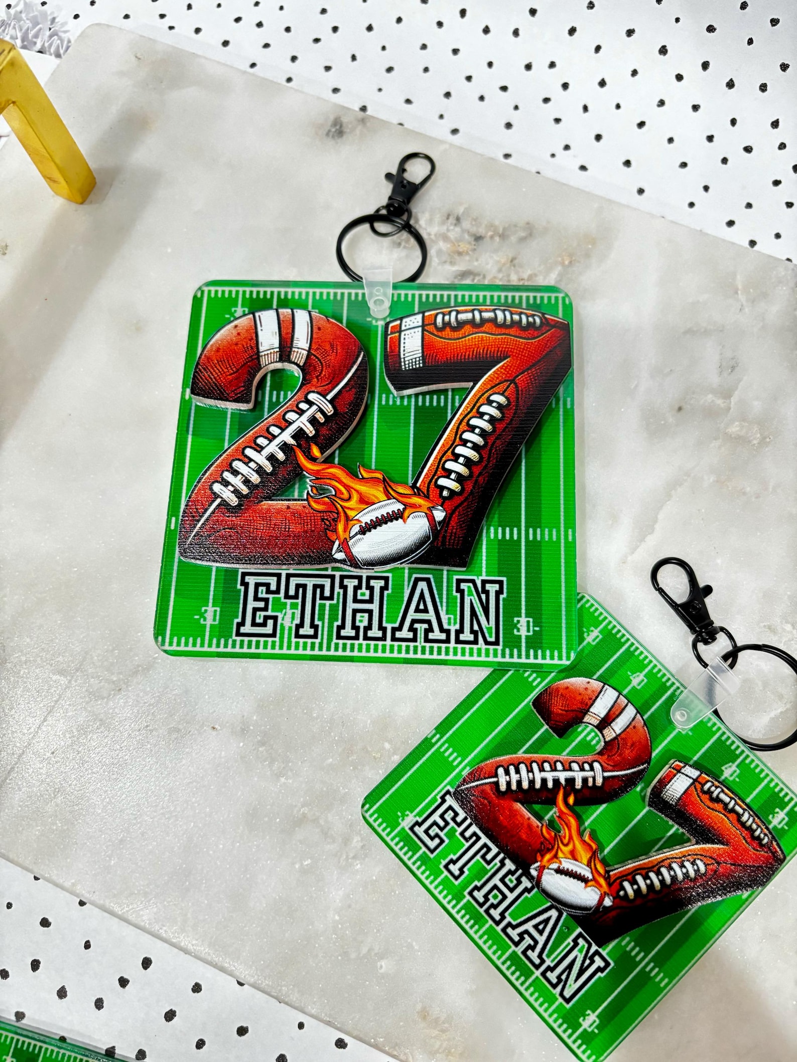 Football Themed Name Tag, Gym Bag Tag, Keychain, Backpack Tag, Back to ...