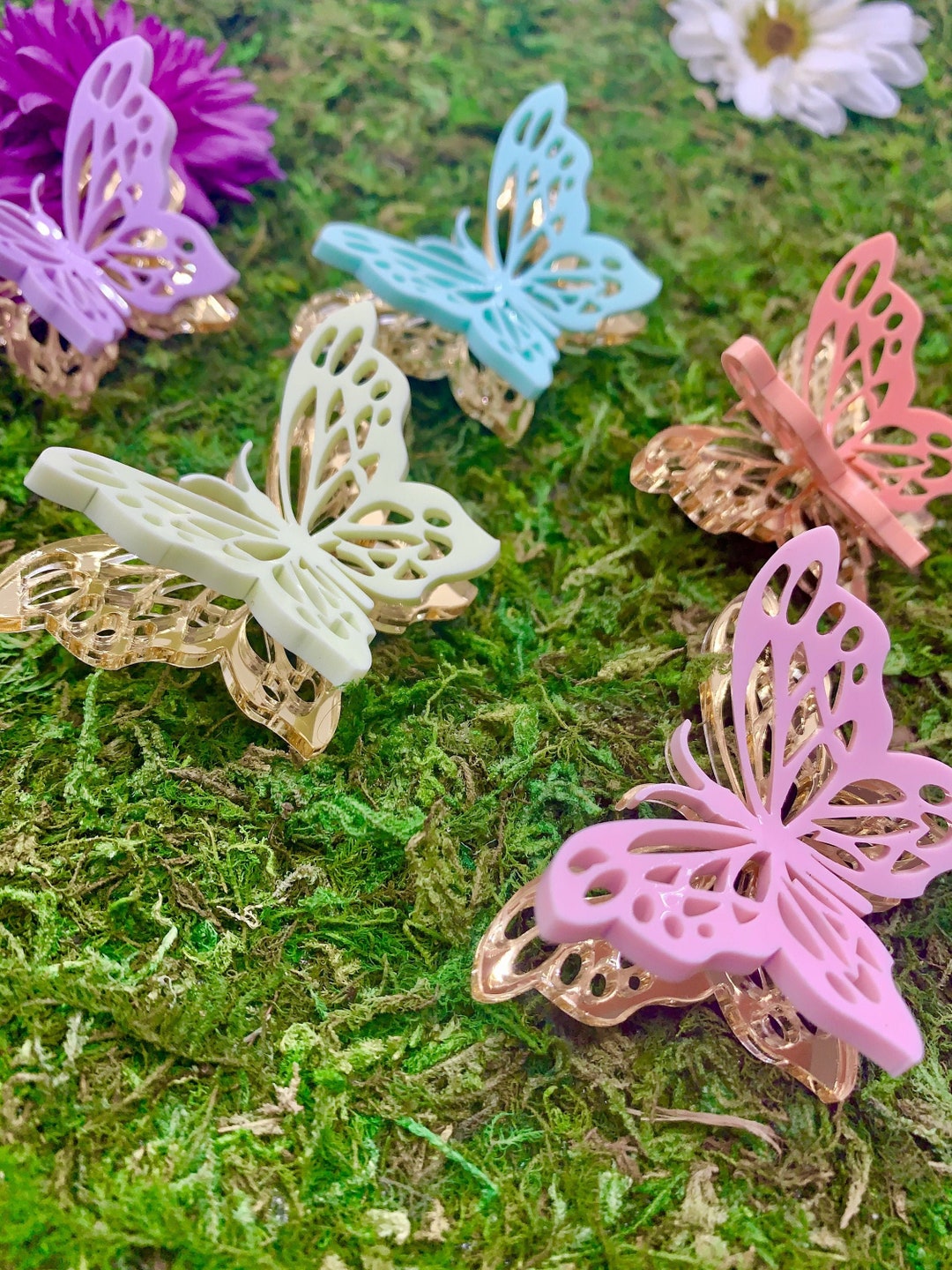 Acrylic Layered Pastel 3D Butterfly/cake Charm/cup Cake Toppers/acrylic ...