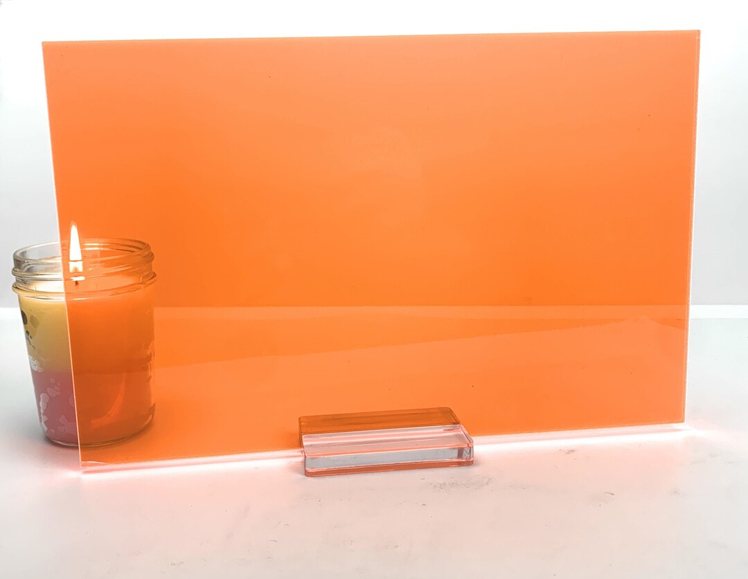 Delightful Details Fluorescent Orange Acrylic Sheet 12in X 20in 1/8in ...