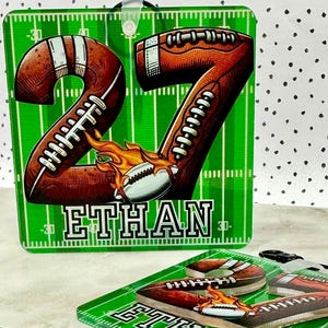 Football Themed Name Tag, Gym Bag Tag, Keychain, Backpack Tag, Back to ...