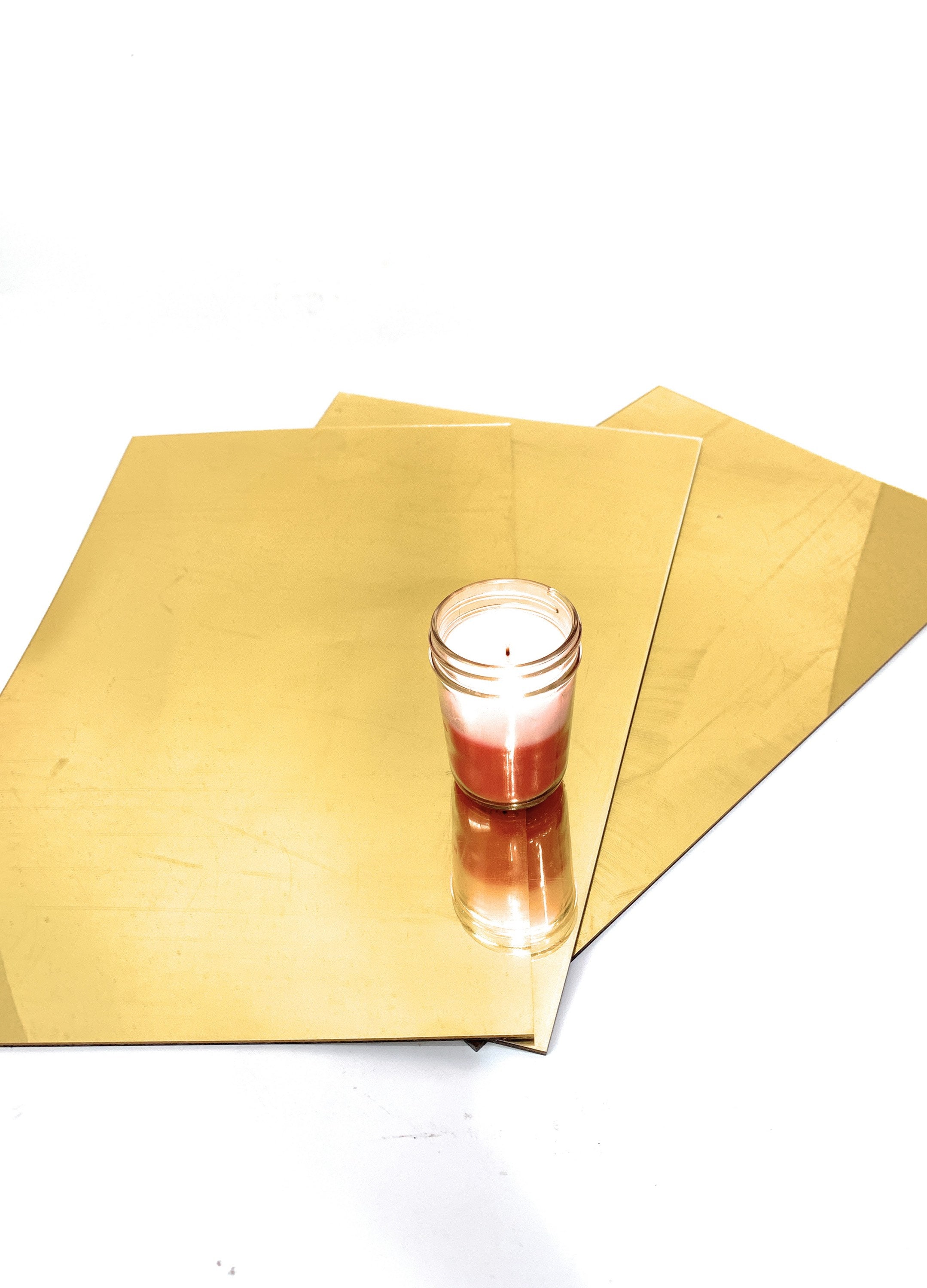 Mirror Gold Acrylic Sheet, SET OF 3, All Sheets Are Mirror Gold Front ...
