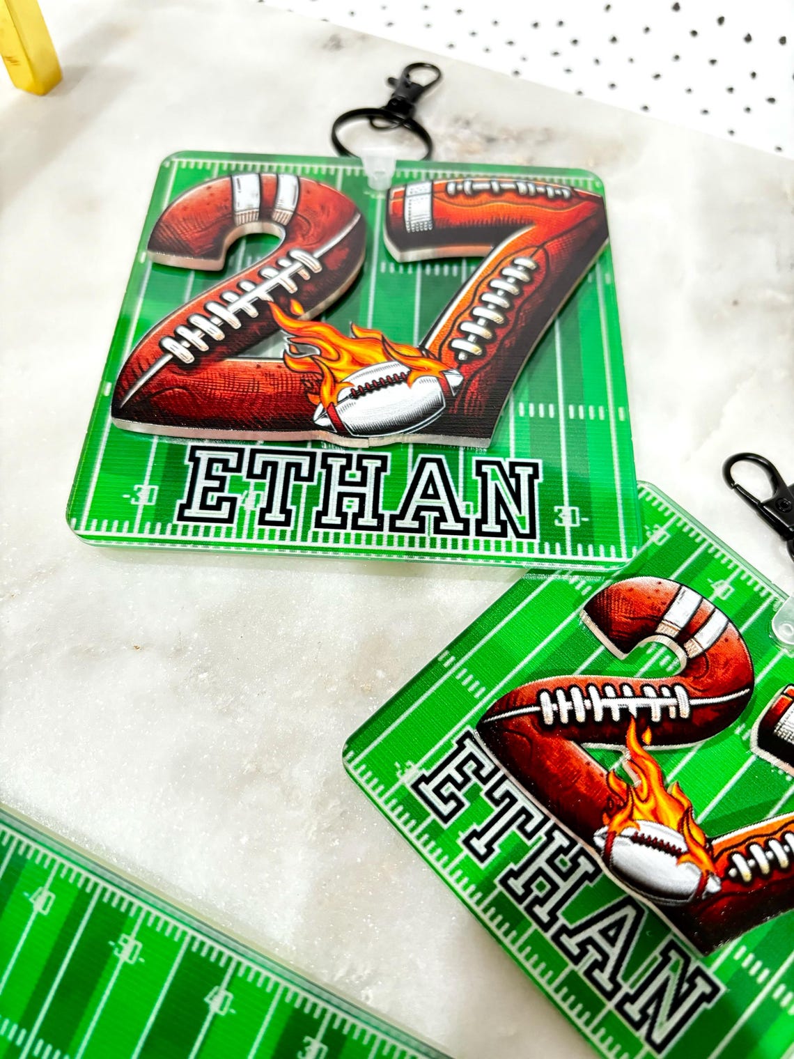 Football Themed Name Tag, Gym Bag Tag, Keychain, Backpack Tag, Back to ...