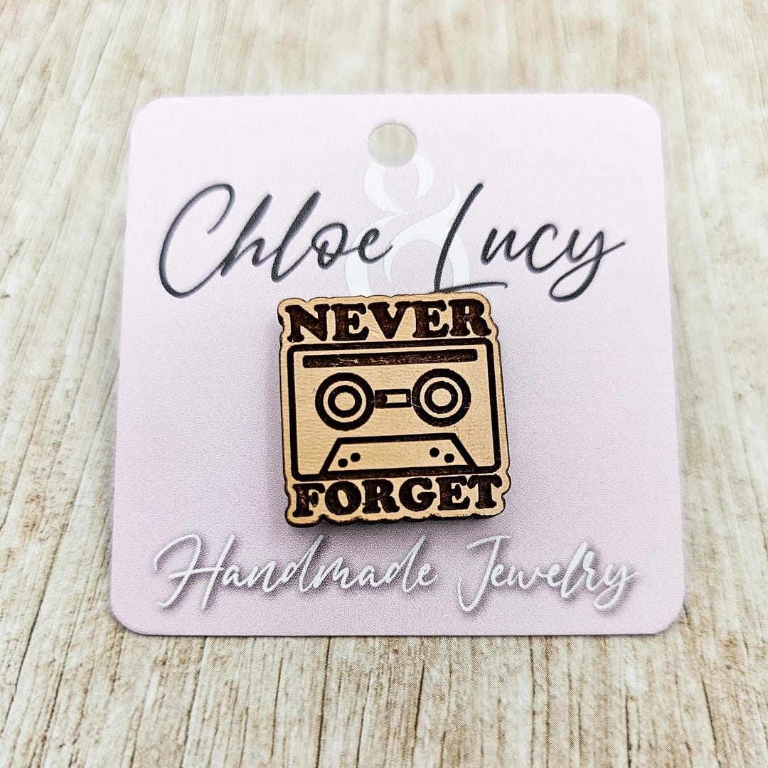Never Forget Tape Cassette | Lapel Pin | Compact Cassette | 70s 80s ...