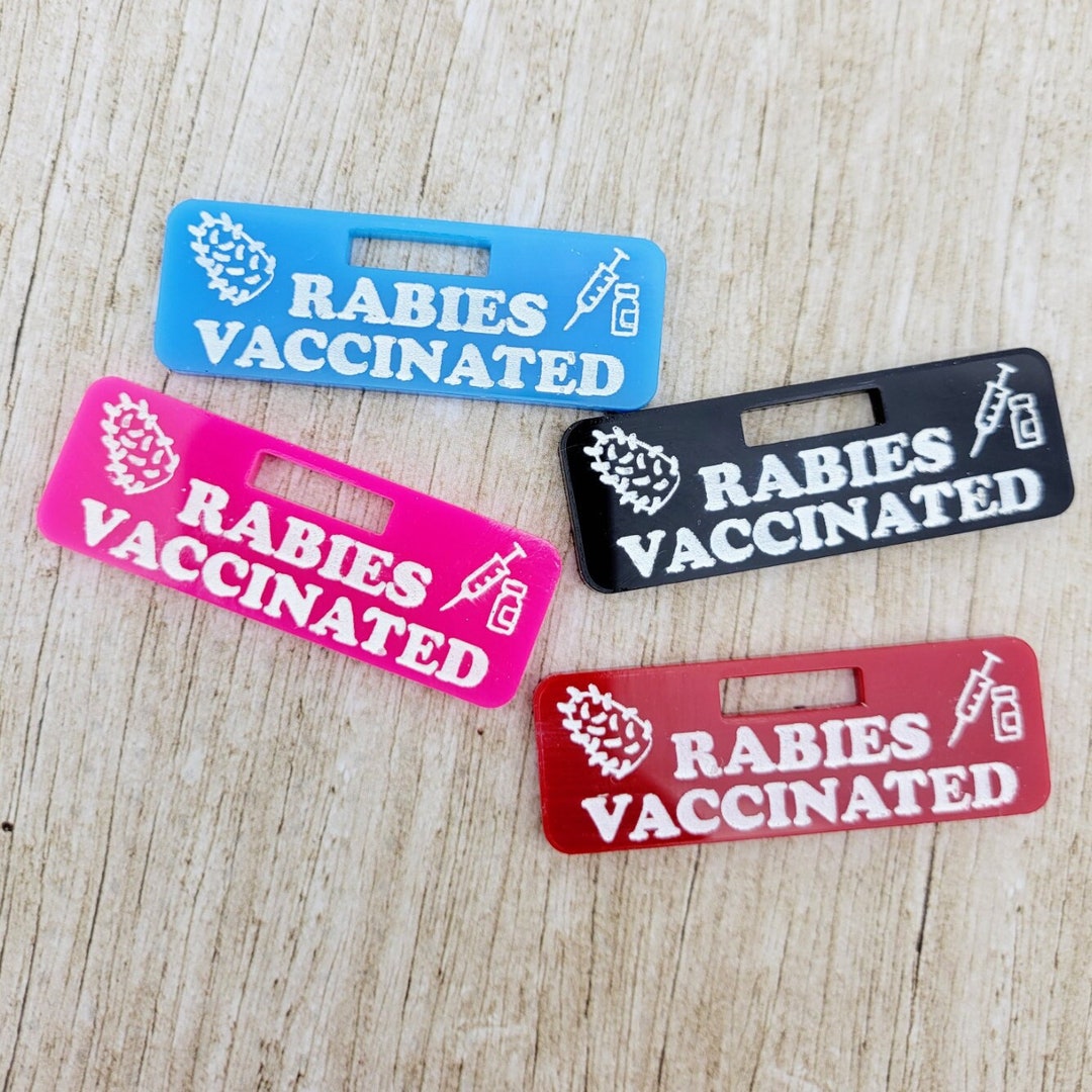 Rabies Vaccinated Badge Tag | Badge Charm | Badge Reel | Rabies ...