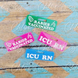 Rabies Vaccinated Badge Tag | Badge Charm | Badge Reel | Rabies ...