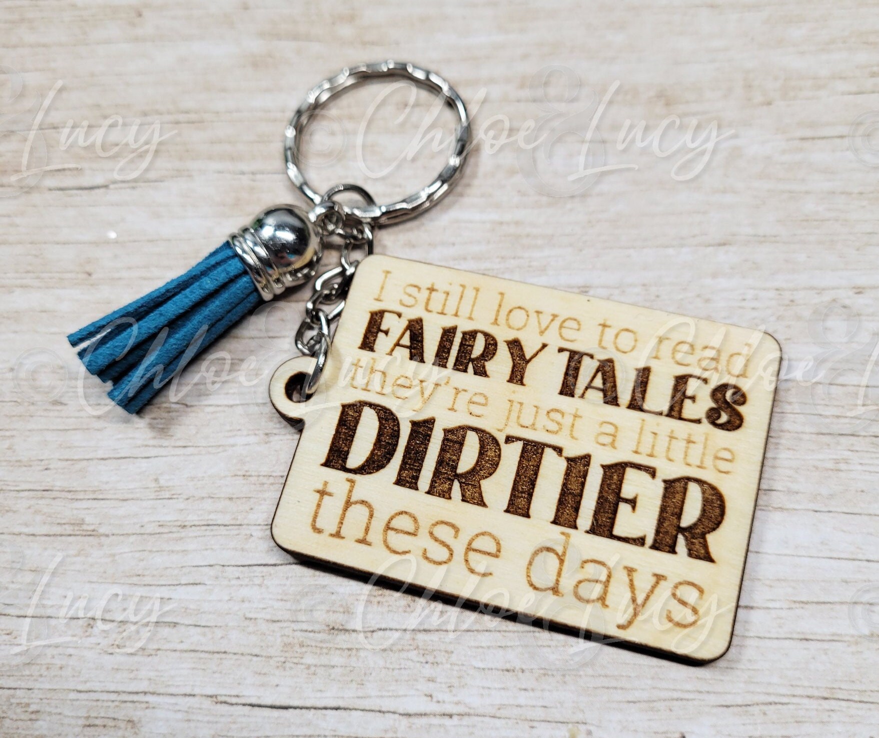 Dirty Fairy Tales Keychain: Laser Engraved Wood Keychain - Etsy
