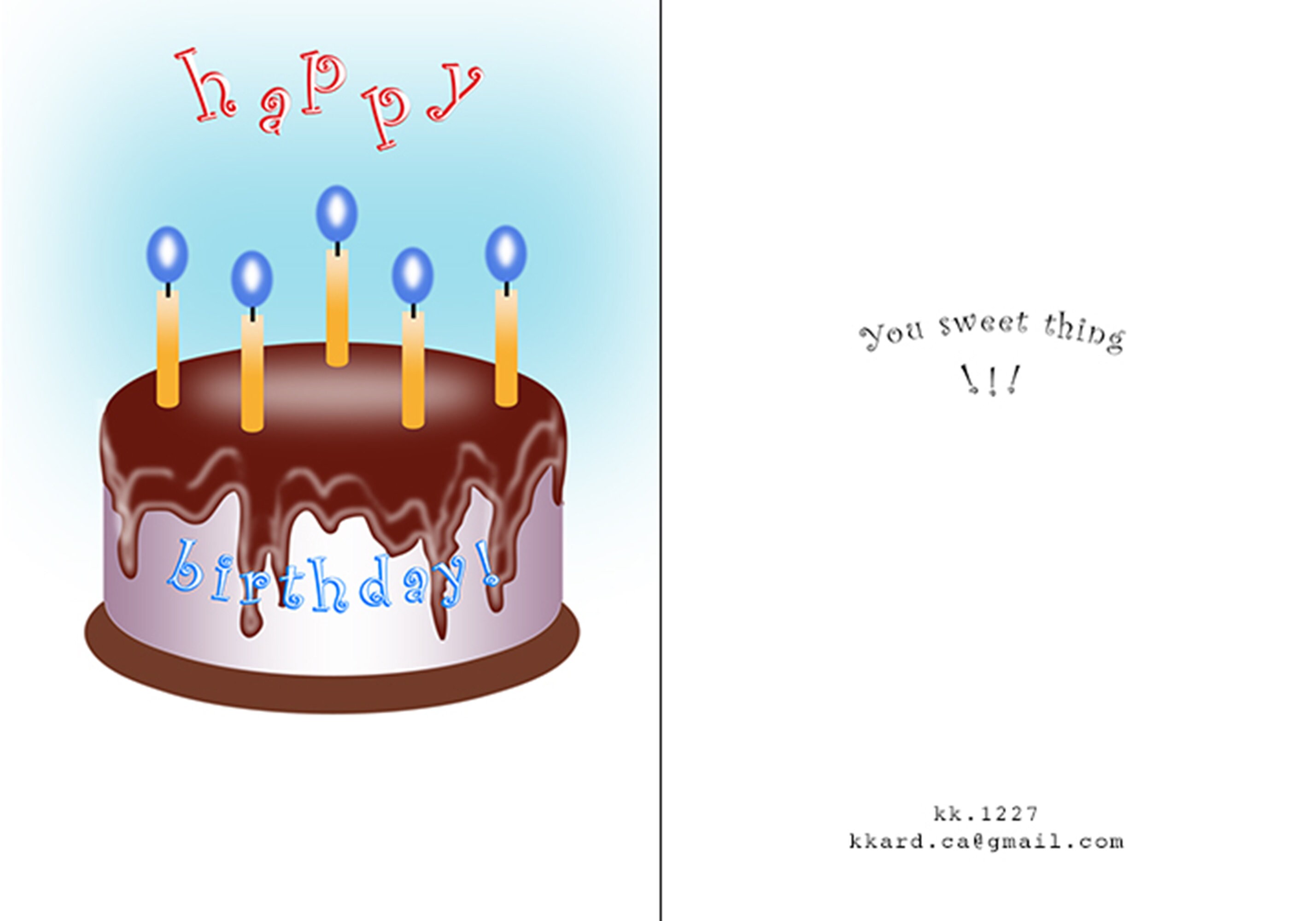 Happy Birthday Note Cards_2 Designs, 4 Cards Each_illustrations ...