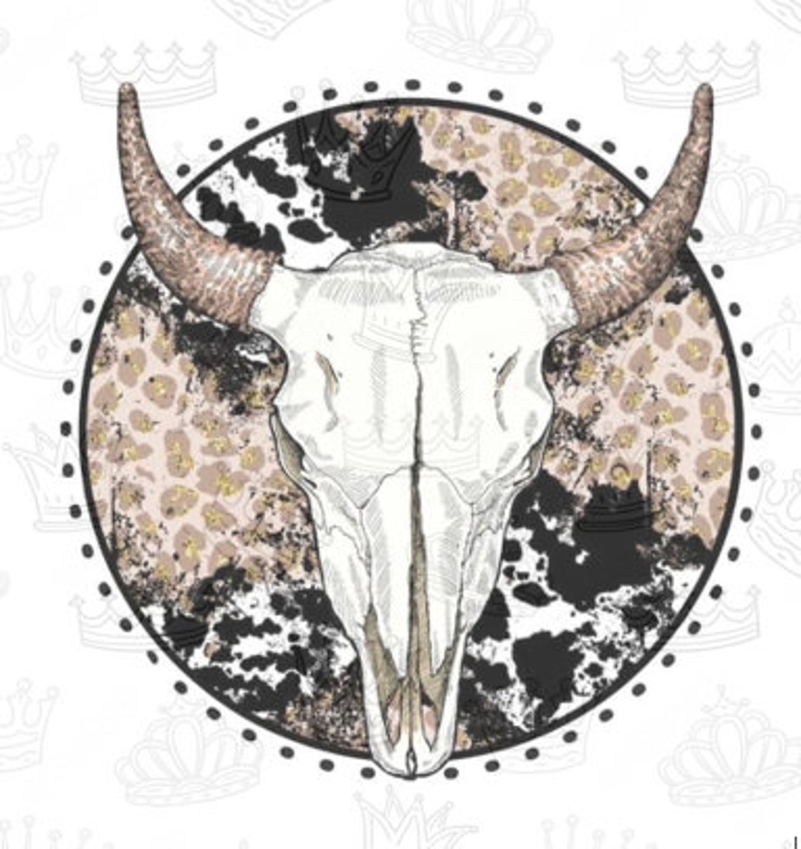 Skull - Cow | DTF Transfers | Ready to Press Direct to Film Transfer ...