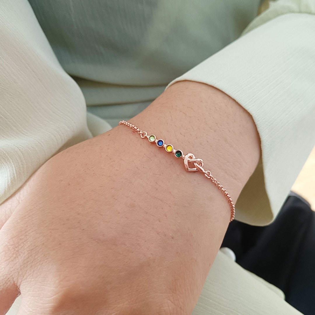 Family Birthstone Bracelet, Multiple Birthstone Bracelet, Mothers ...