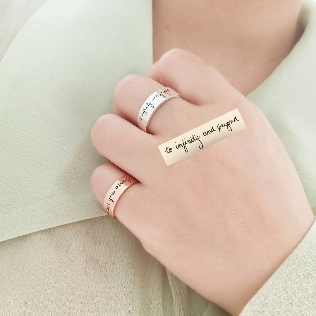 Memorial Handwriting Ring • Personalized Handwriting Ring • Signature ...