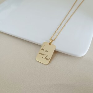 Actual Handwriting Necklace, Personalised Signature Necklace, Engraved ...