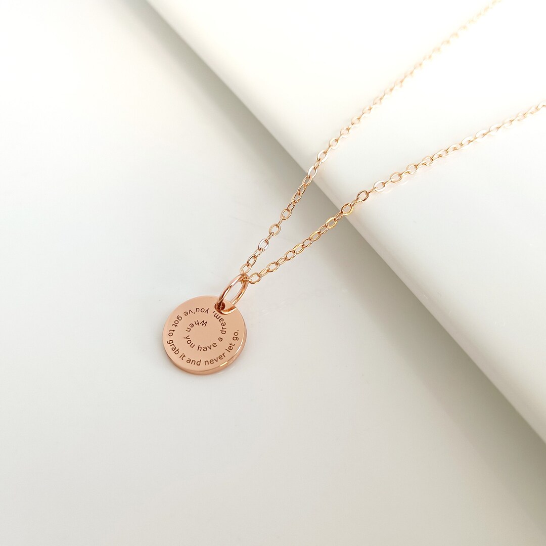 Personalized Phrase Necklace•custom Lyric Necklace•personalized Disc ...
