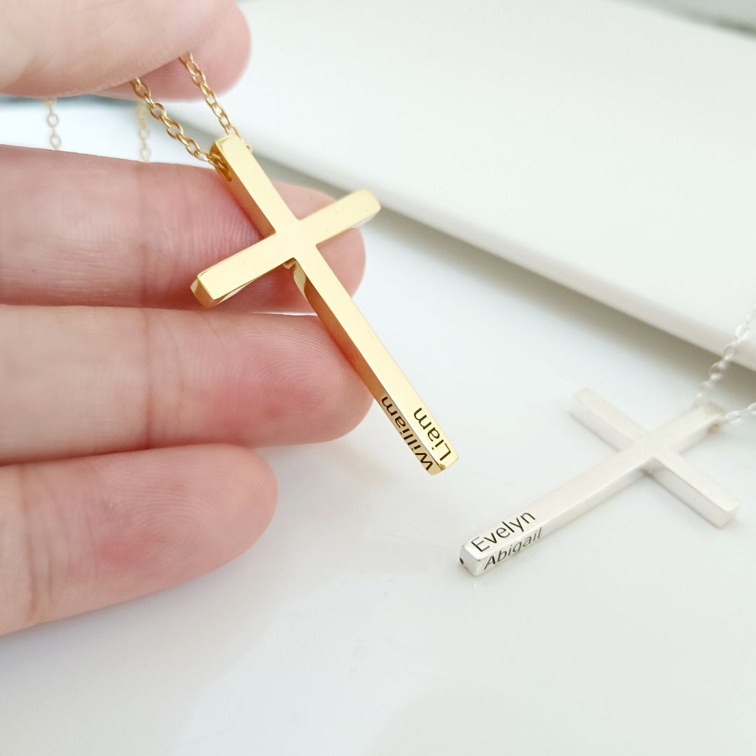Custom Cross Necklace•gold Cross Necklace•religious Pendants•cuban ...