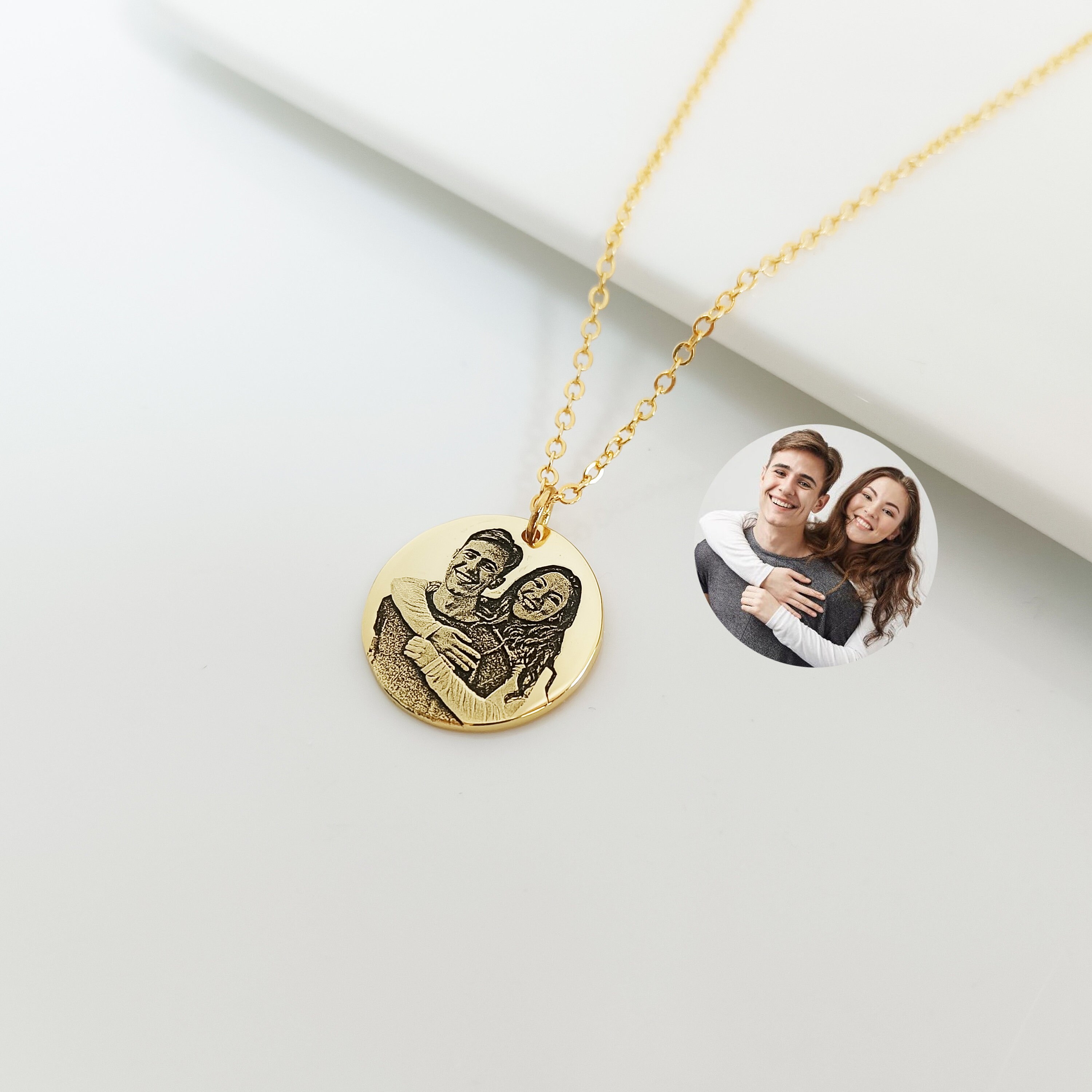 Personalized Photo Engraved Necklace•portrait Necklace•custom Picture ...