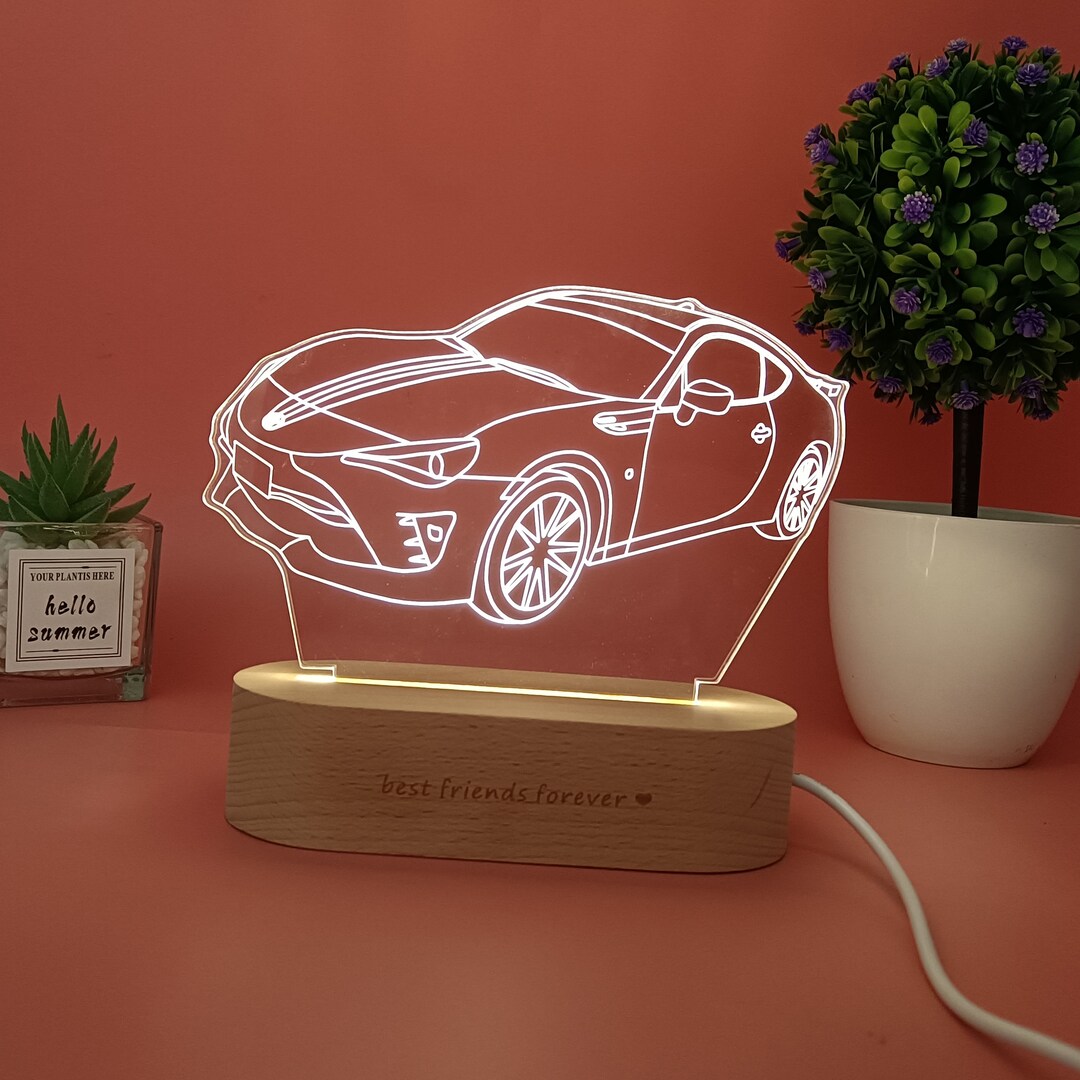 Custom Photo Lights, 3D Photo Lamp, Personalized Lamp, Car Sketch Night ...