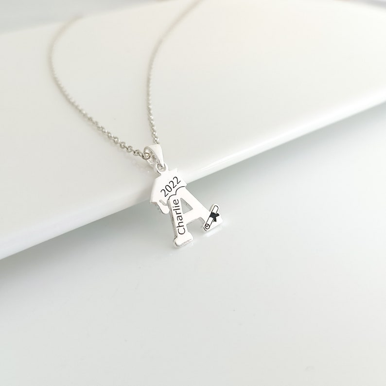 Graduation Necklace• Custom Bachelor Cap Name Necklace • Personalized ...