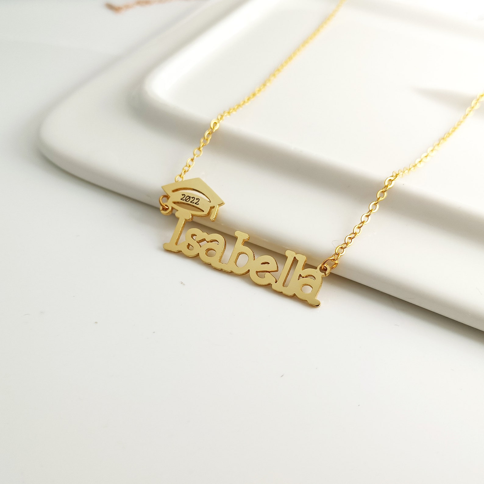 Personalized Graduation Name Necklace•graduation Gift for Her•2022 ...