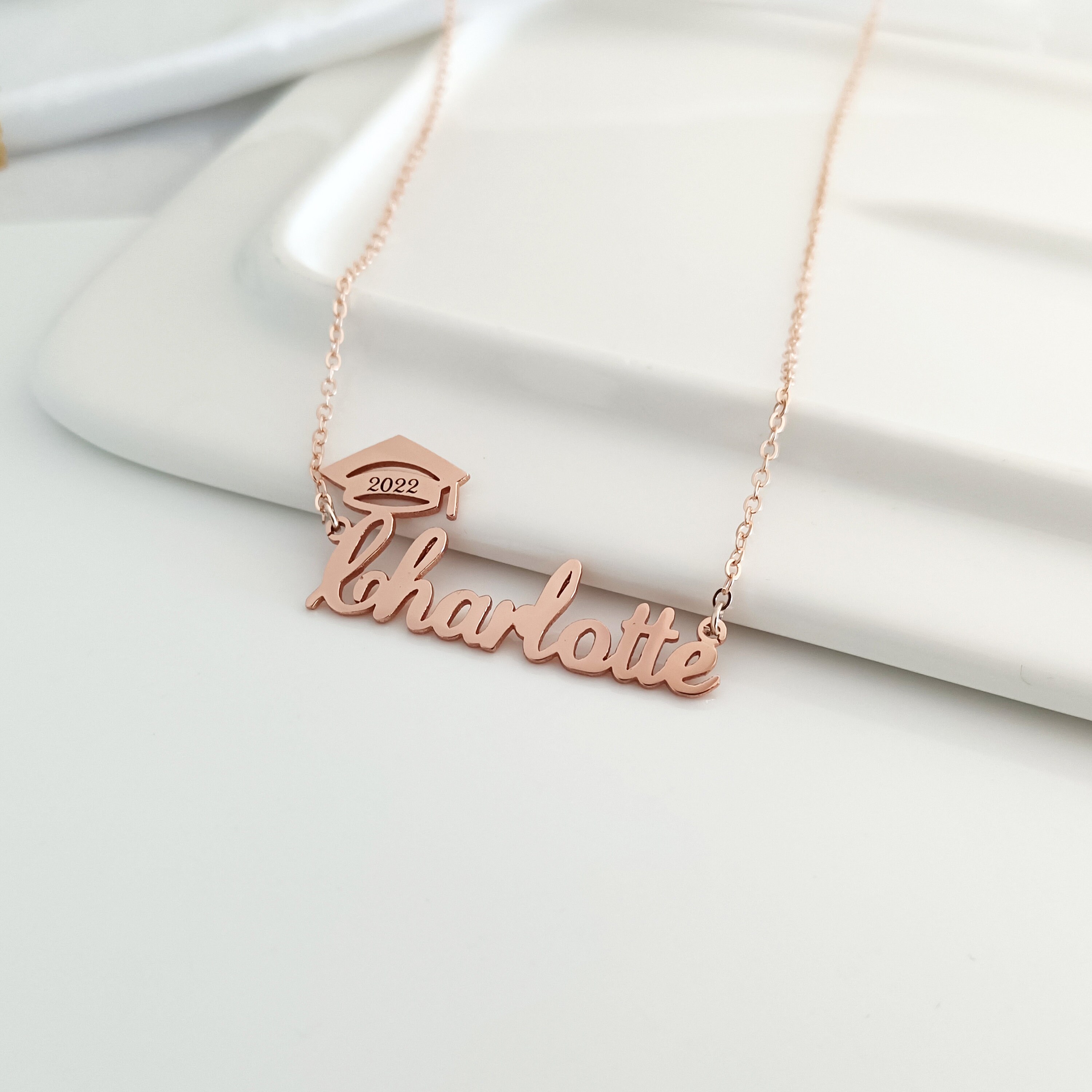 Personalized Graduation Name Necklace•graduation Gift for Her•2022 ...