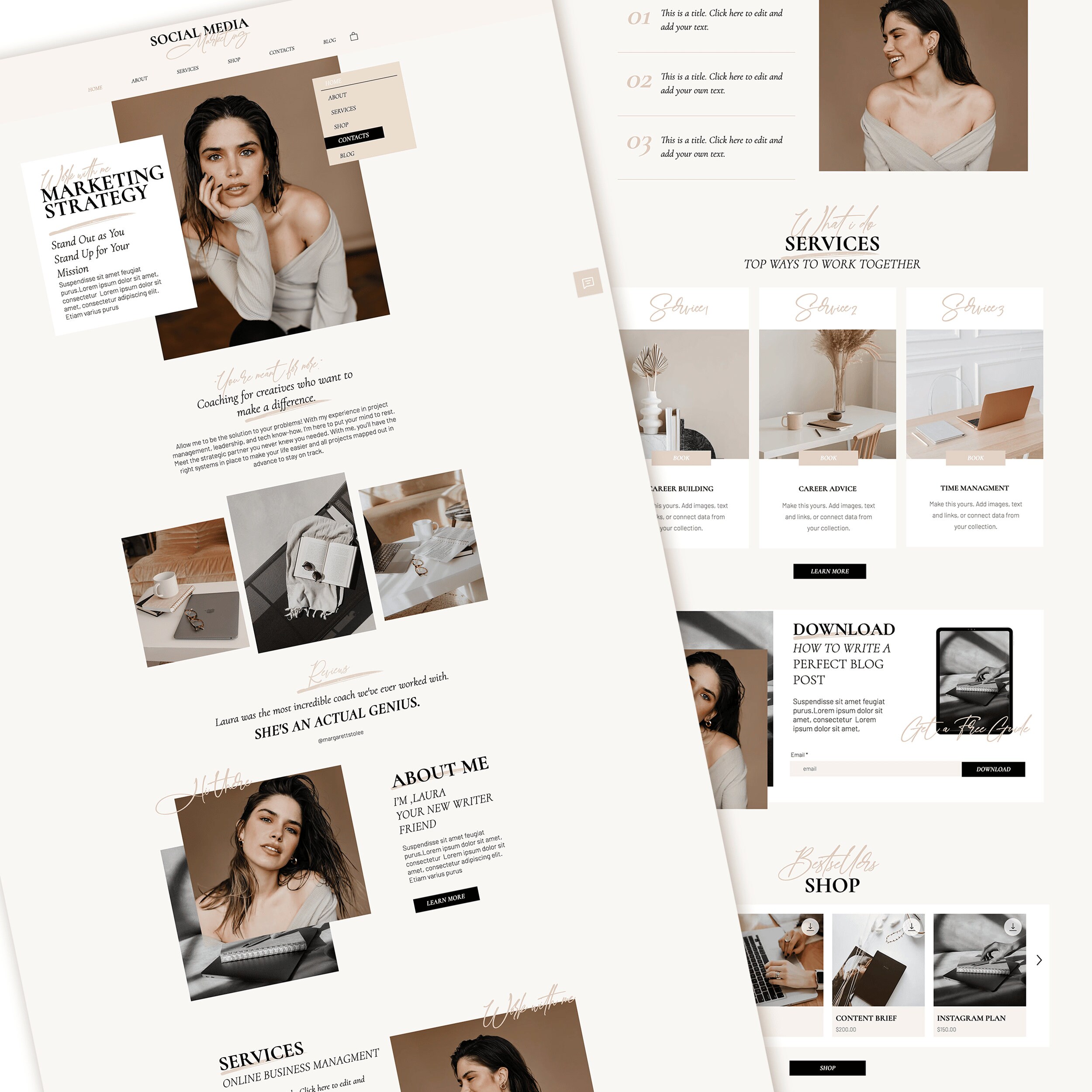 Wix Website Template Website Template Wix Template Custom - Etsy UK