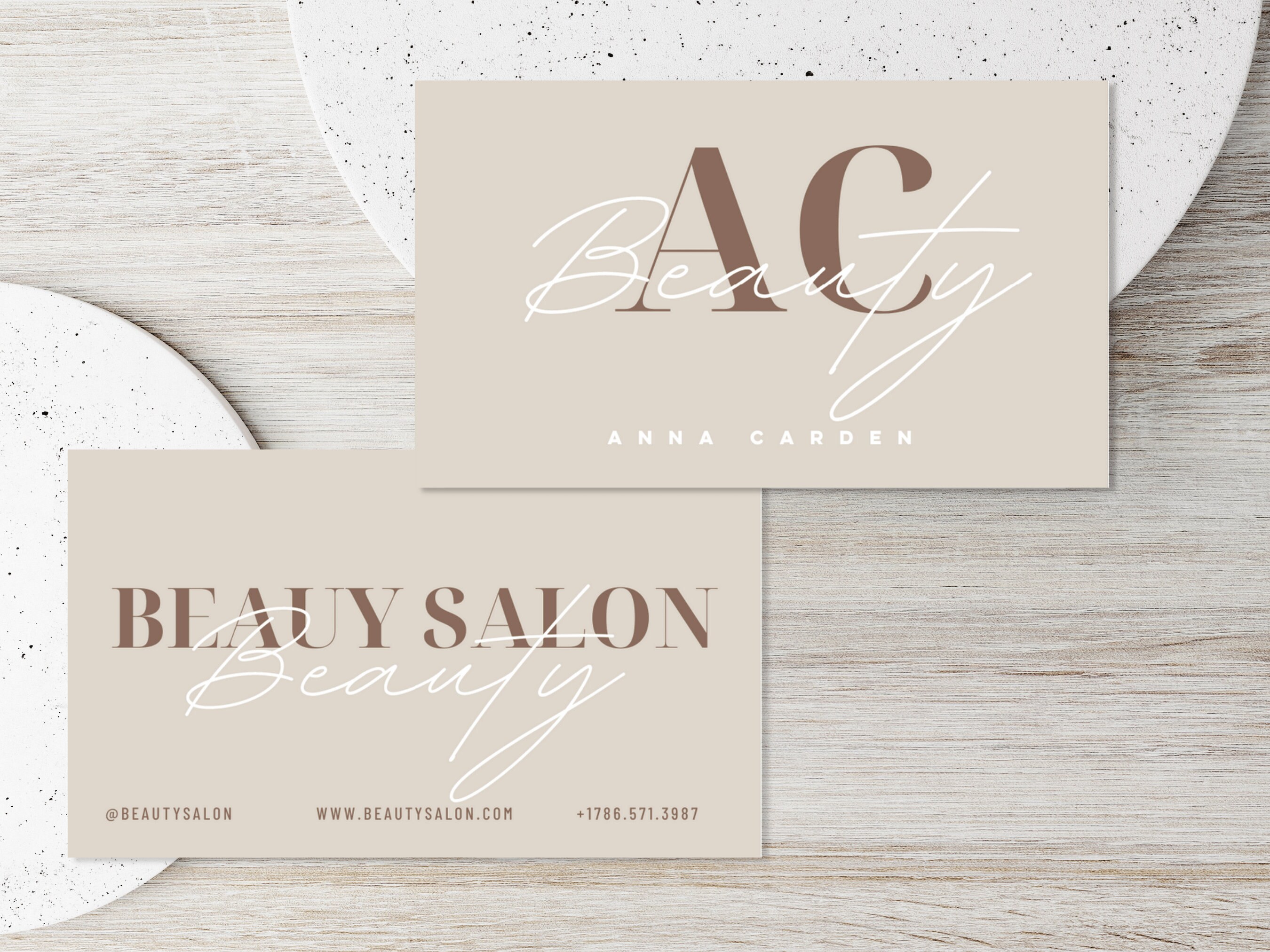 Minimalist Business Cards, Chic Business Card, Calligraphy, Editable ...