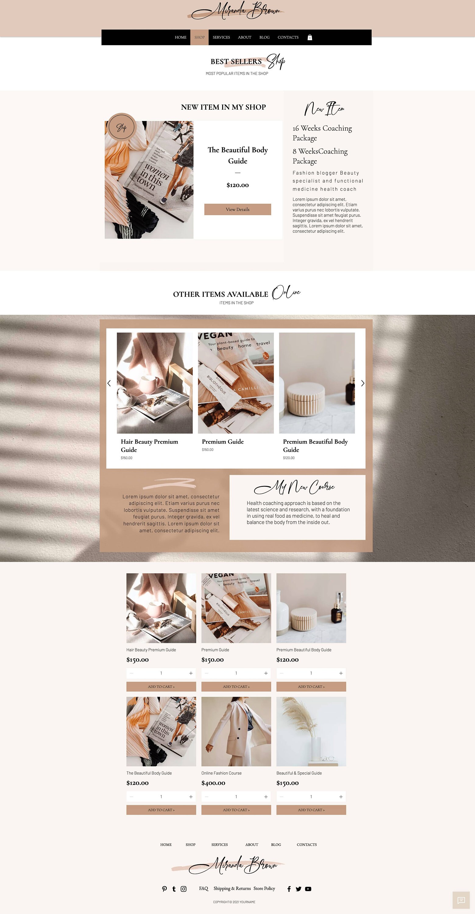 Wix Website Template Wix Template Custom Website Creative - Etsy