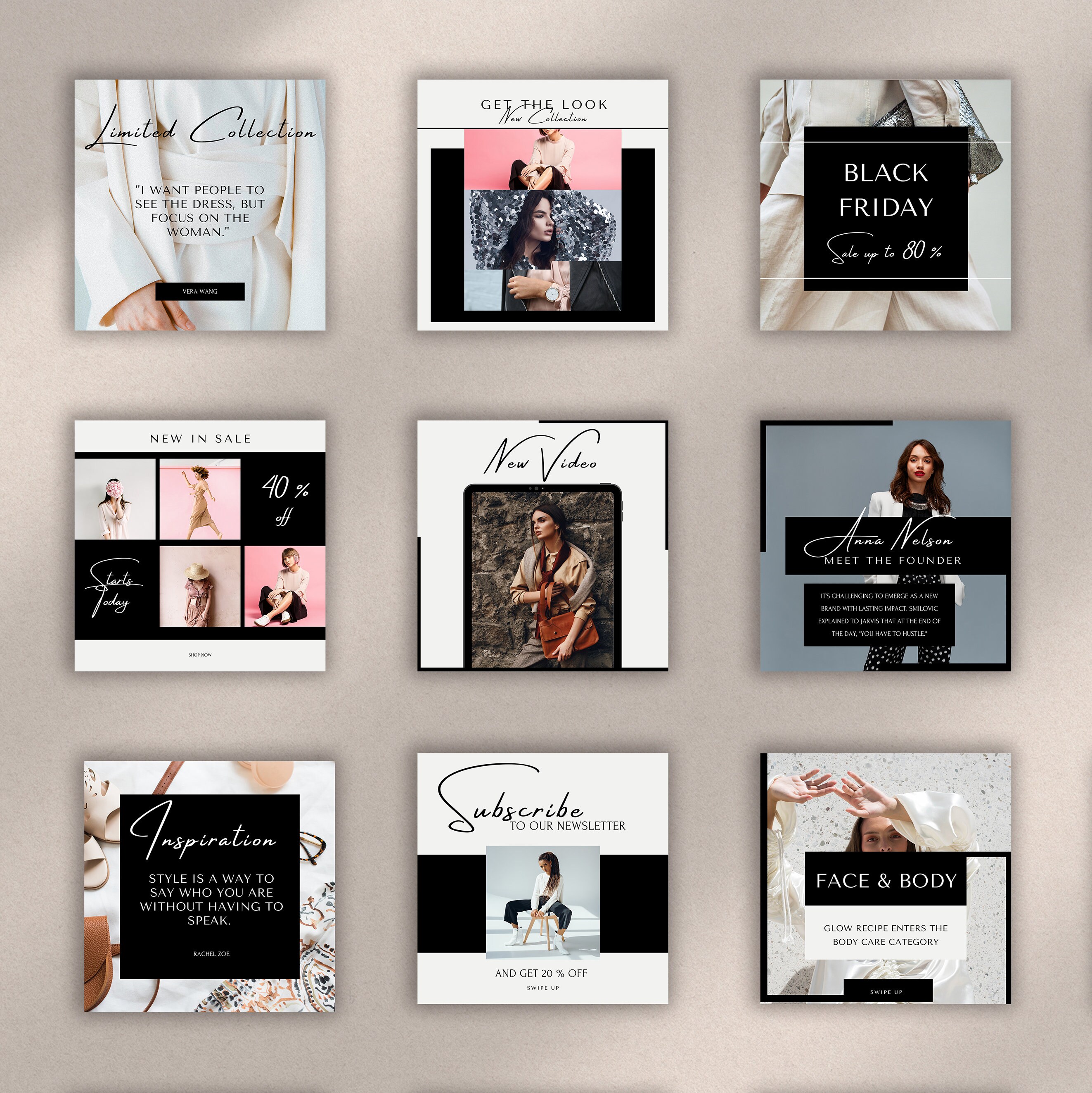 Instagram Posts Template and Instagram Highlight Covers, Fashion ...